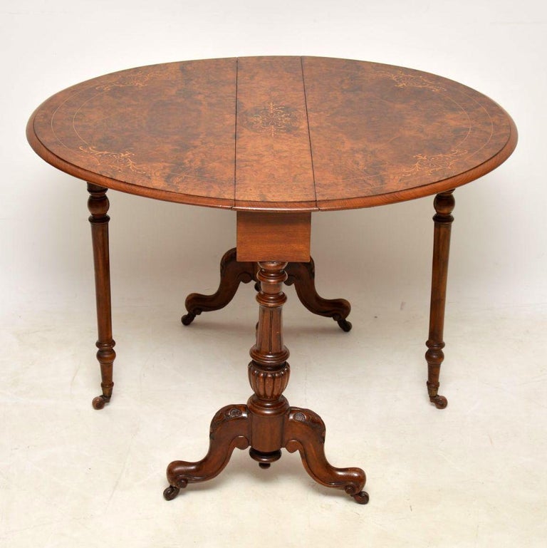 Antique Victorian Inlaid Walnut Sutherland Table at 1stDibs