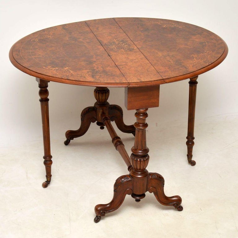 Antique Victorian Inlaid Walnut Sutherland Table at 1stDibs