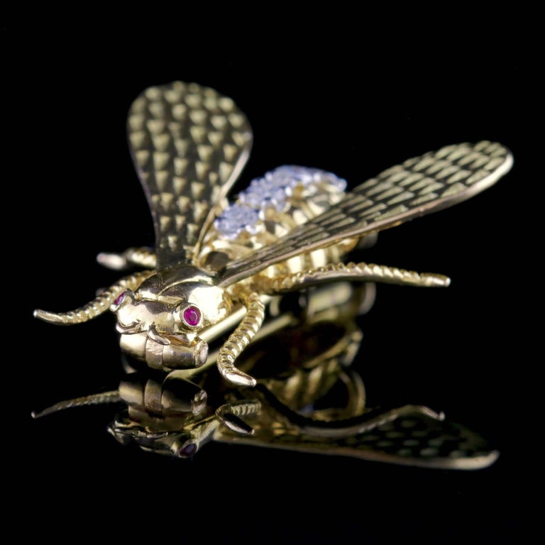 Antique Victorian Insect Brooch 18 Carat Gold Diamond, circa 1900 at ...