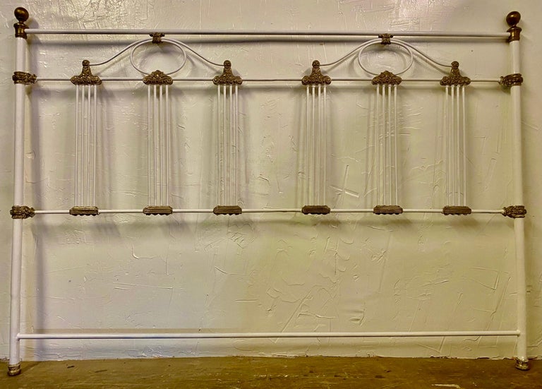 Antique Victorian King Iron Headboard For Sale at 1stDibs