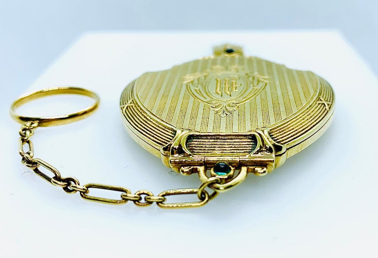 Antique Victorian Ladies Compact Mirror 14 Karat Gold Pearl and ...