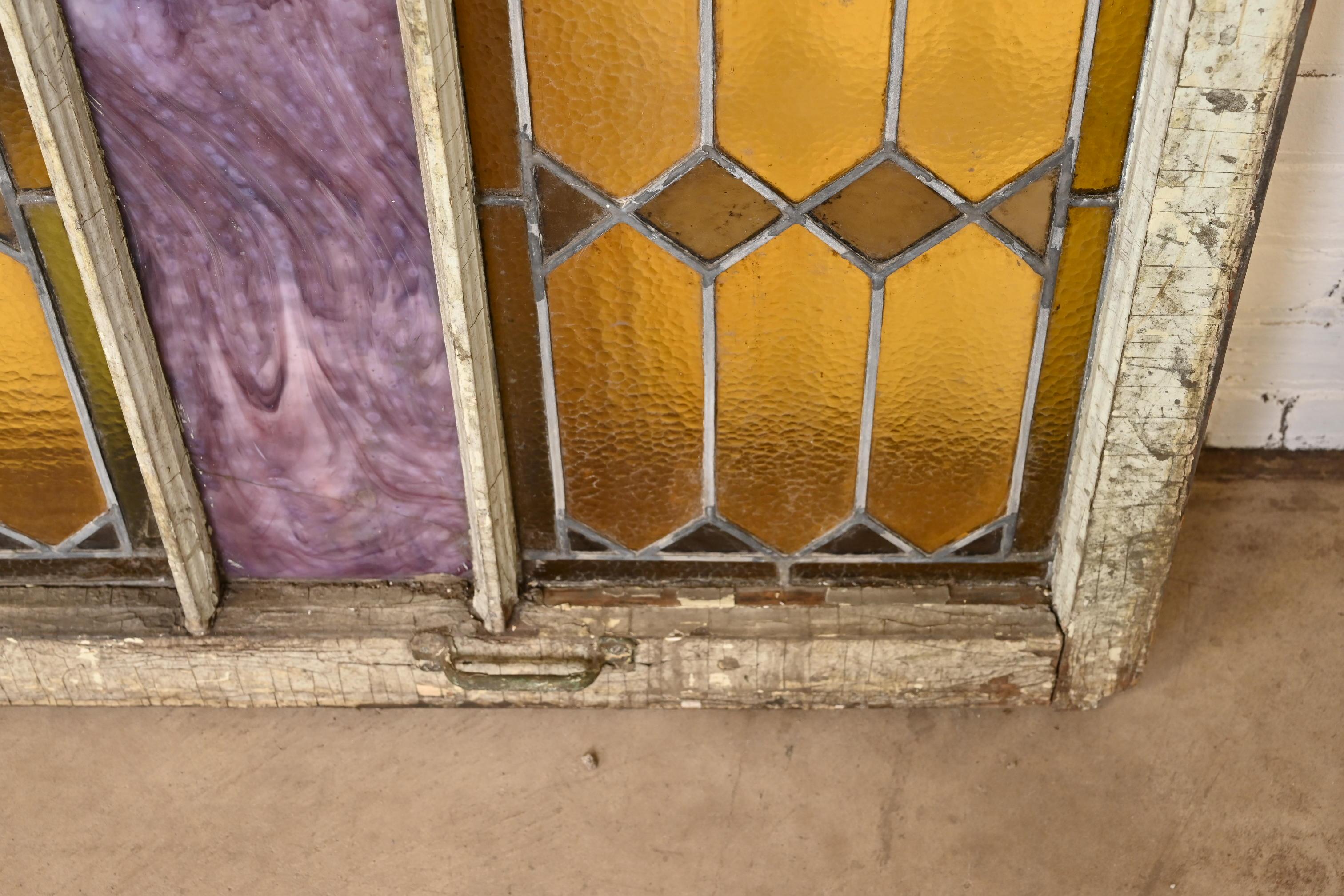 Antique Victorian Large Leaded Stained Glass Windows, Pair at 1stDibs ...