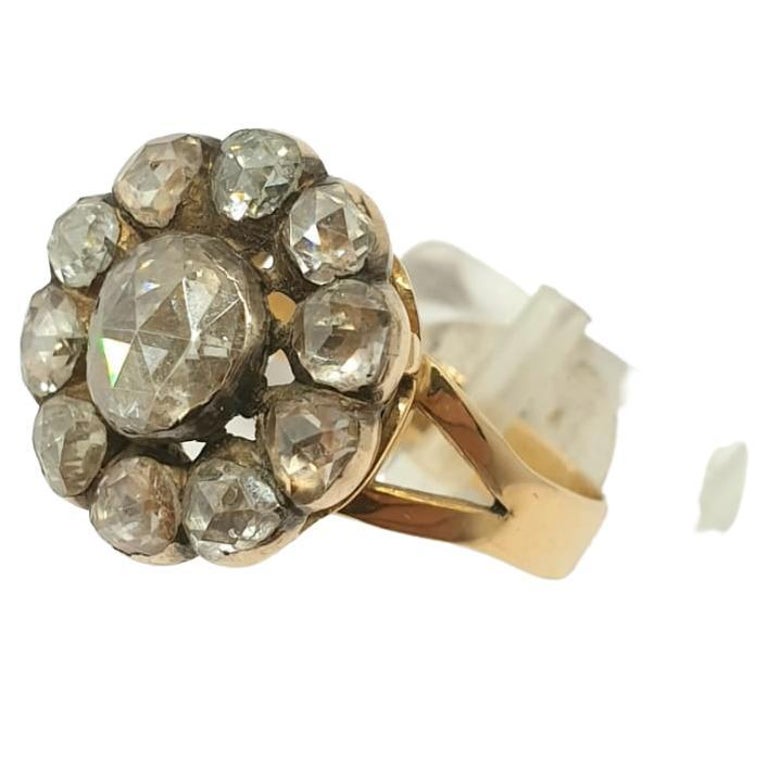 Antique 1880s Victorian Rose Cut Diamond Gold Ring For Sale at 1stDibs