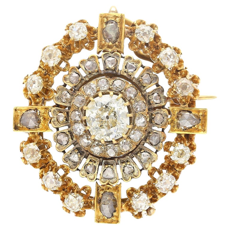 Antique Victorian Late 1800s 6.72 Carat Total Mixed Old Euro Cut ...