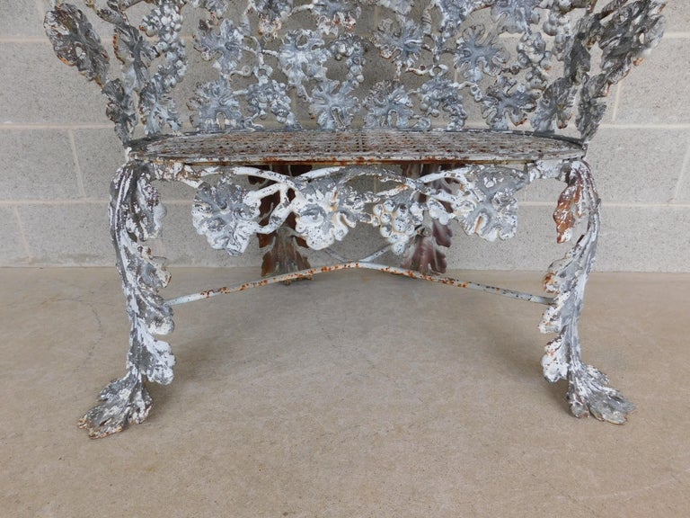 Antique Victorian Late 19th Century Grape Vine Cast Iron Settee Bench ...