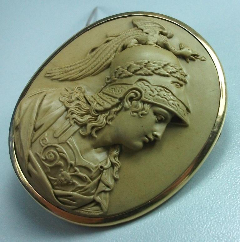 Antique Victorian Lava Stone Goddess Athena Cameo Brooch at 1stDibs