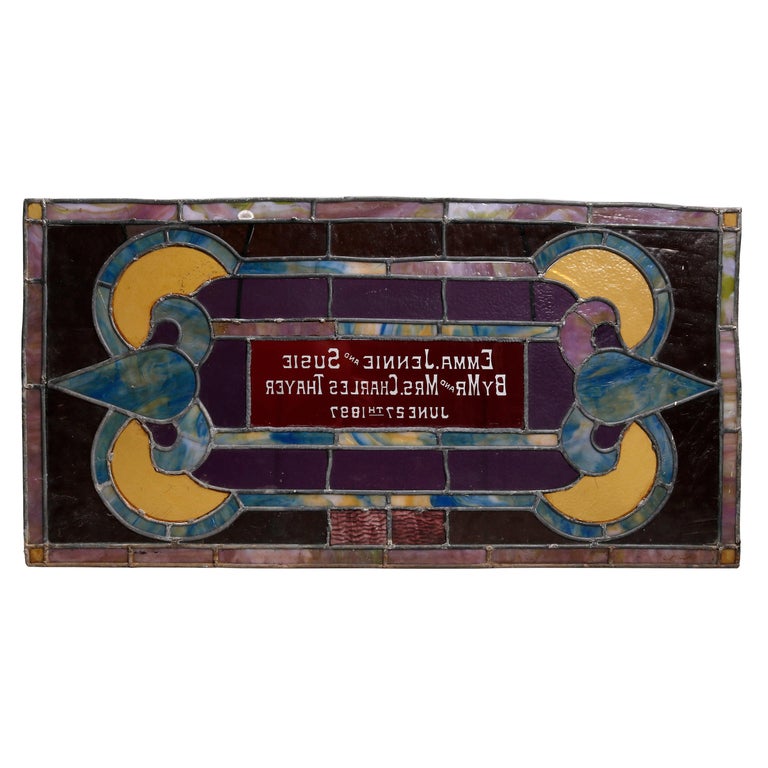 Antique Victorian Leaded Stained Glass Window, c1900 For Sale at 1stDibs