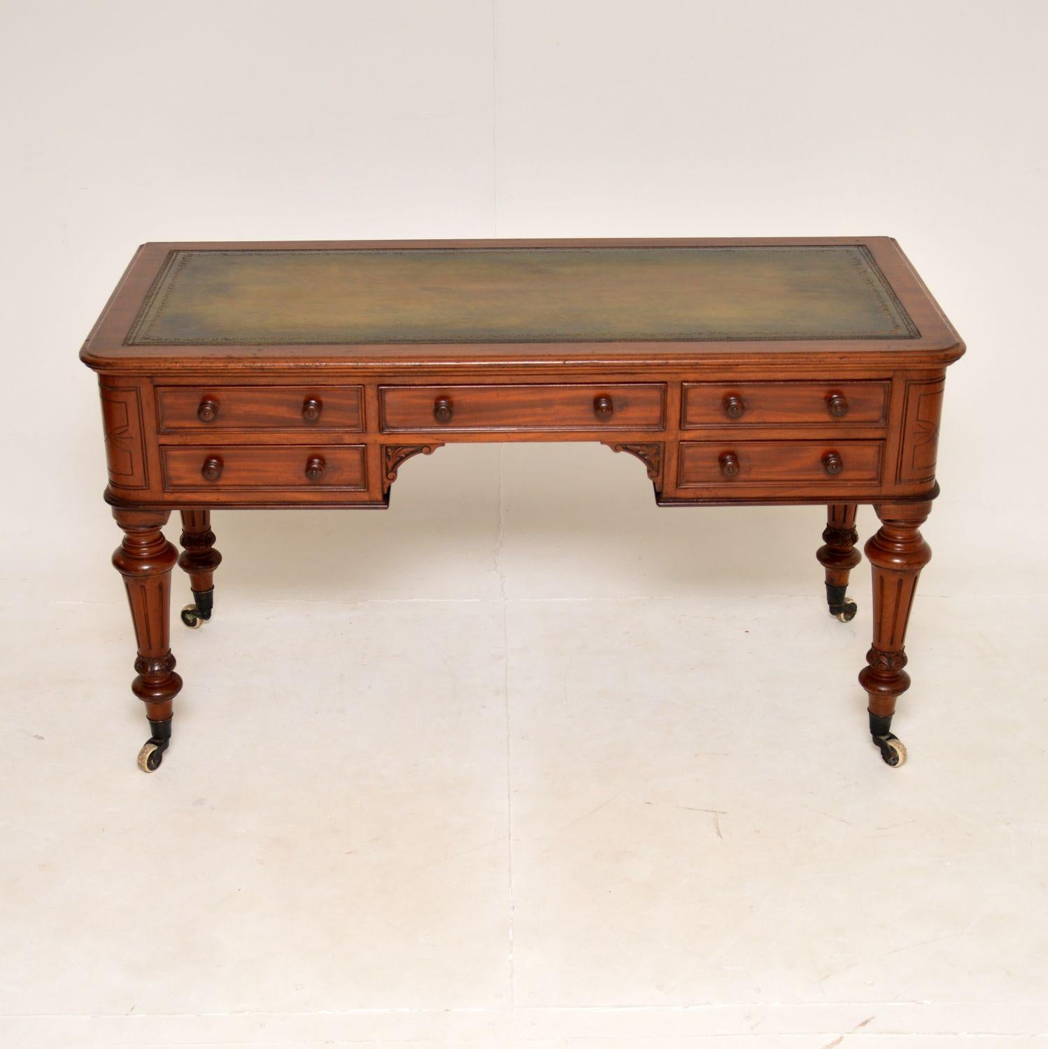 Antique Victorian Leather Top Desk / Writing Table at 1stDibs