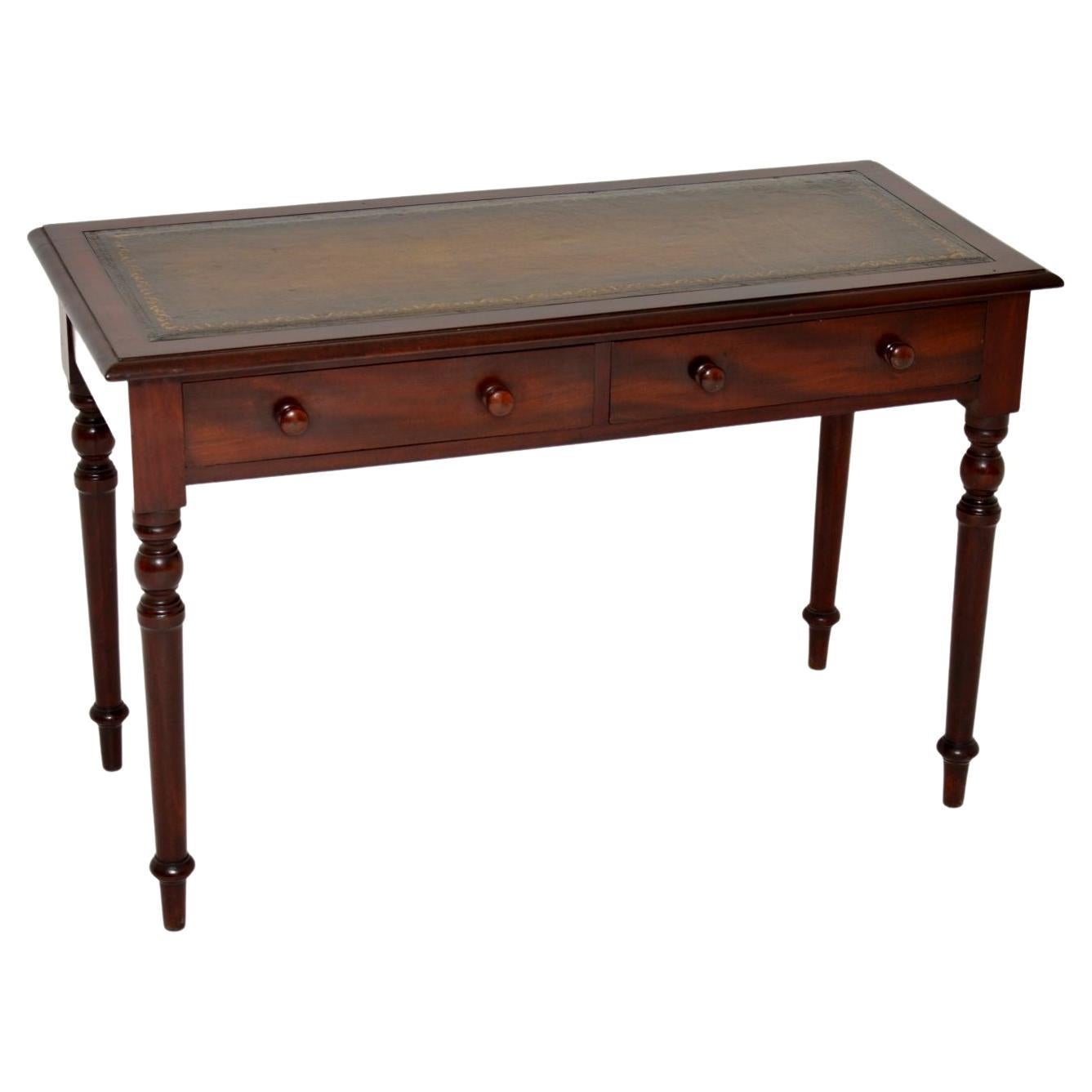 Stunning Victorian Library Writing Table or Desk Brown Leather Top ...