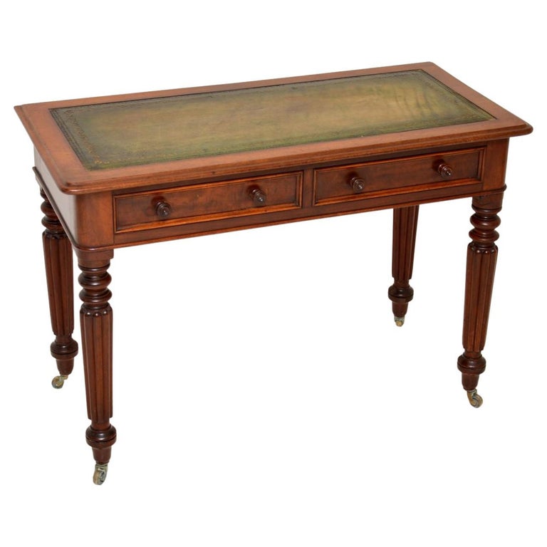 Antique Victorian Leather Top Writing Table / Desk For Sale at 1stDibs