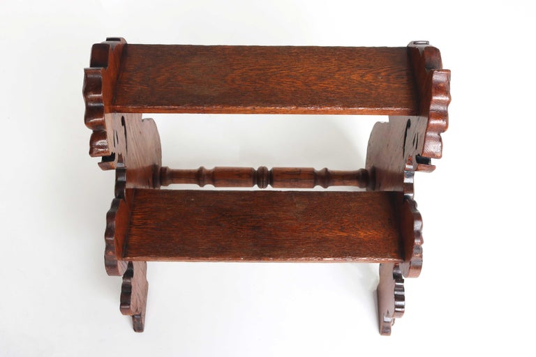 Antique Victorian Library Stairs / Bed Steps 19th Century Carved Oak ...