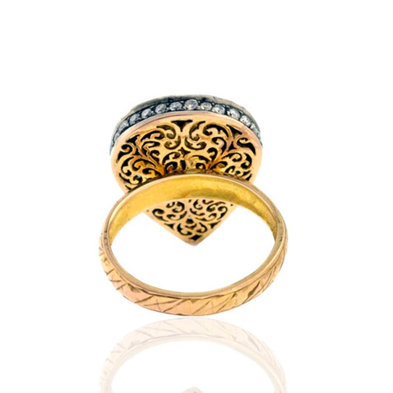 Antique Victorian Looking Rosecut Solitaire Diamond Ring in Gold and ...