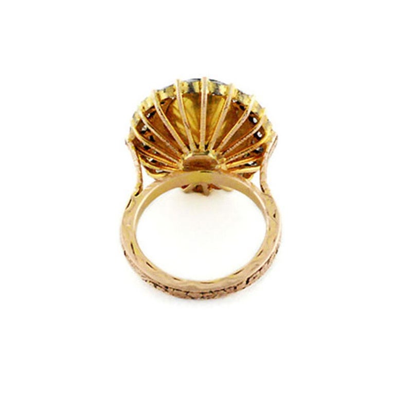 Antique Victorian Looking Rosecut Solitaire Diamond Ring in Gold and ...