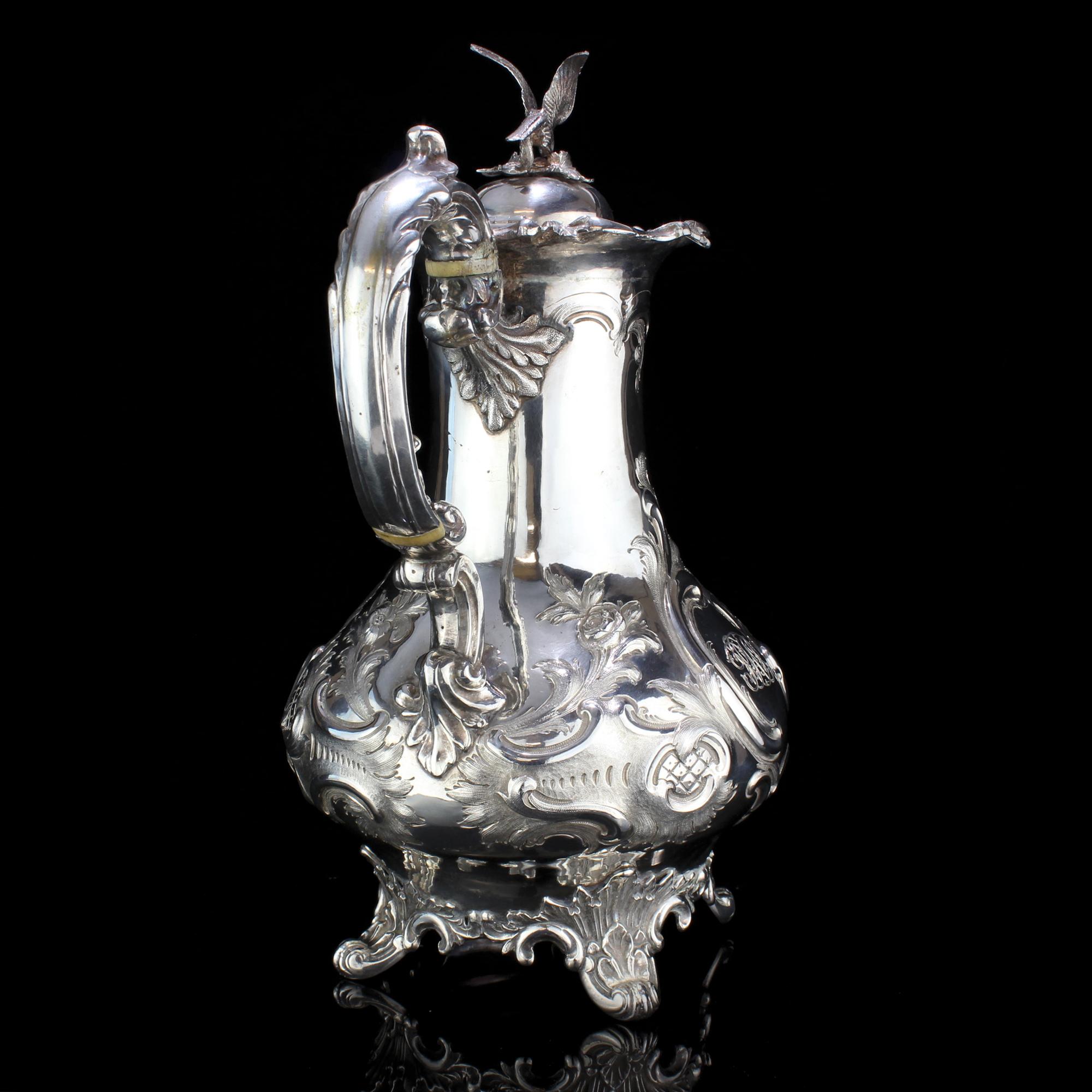 Antique Victorian Louis Style Sterling Silver Coffee / Tea Pot, London ...