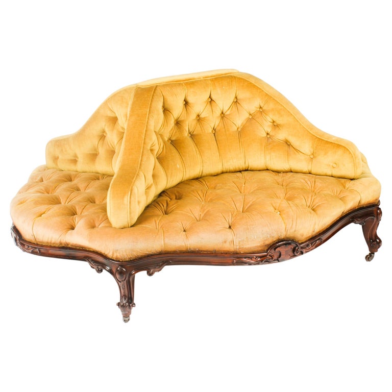 Antique Victorian Love Seat Conversation Settee 19th Century at 1stDibs