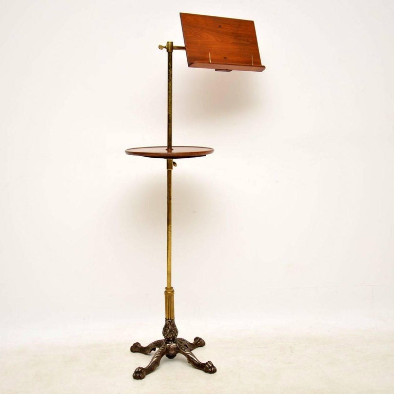 Antique Victorian Mahogany and Brass Reading Table at 1stDibs
