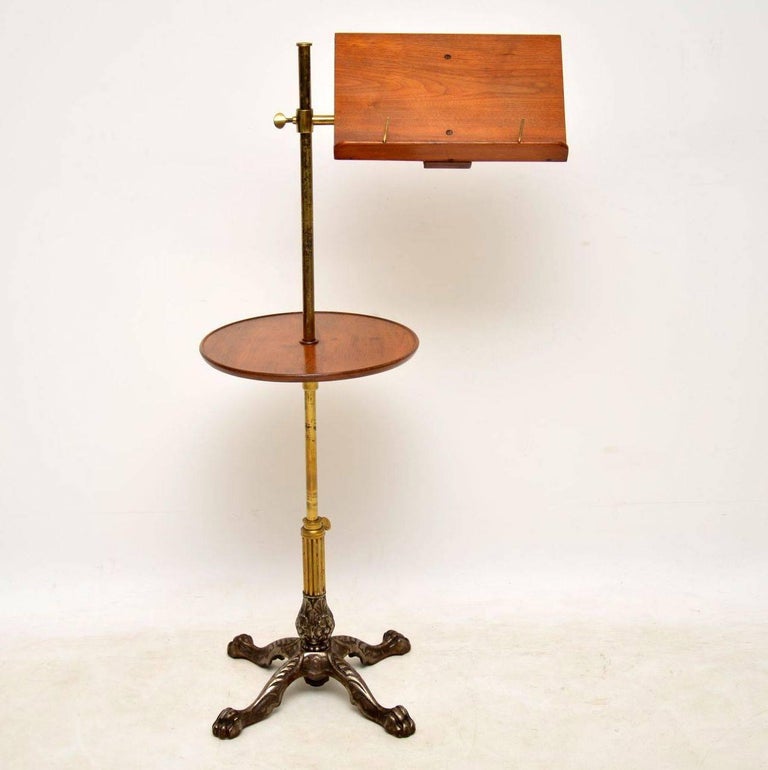 Antique Victorian Mahogany and Brass Reading Table at 1stDibs