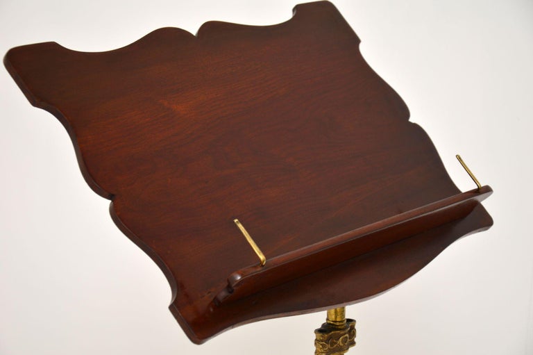 Antique Victorian Mahogany and Brass Reading or Music Stand For Sale at ...