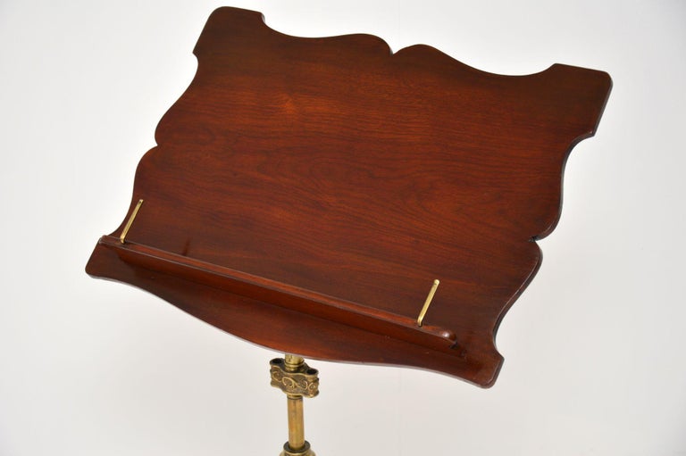 Antique Victorian Mahogany and Brass Reading or Music Stand For Sale at ...