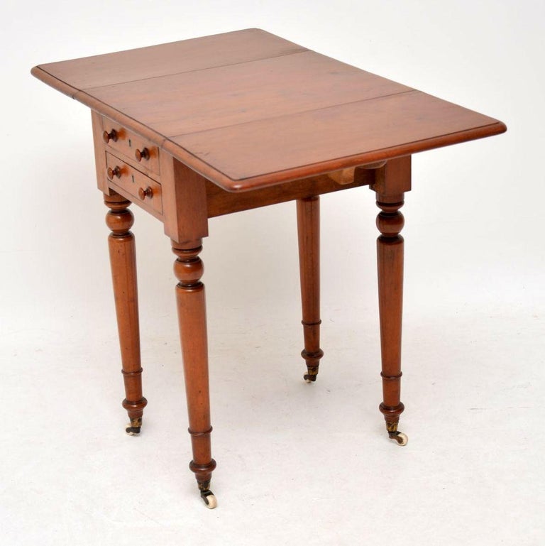 Antique Victorian Mahogany Drop Leaf Side Table at 1stDibs