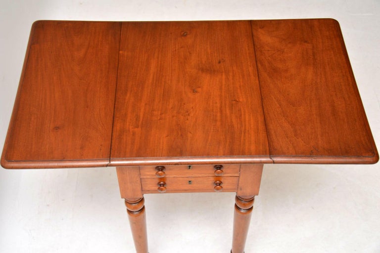 Antique Victorian Mahogany Drop Leaf Side Table at 1stDibs