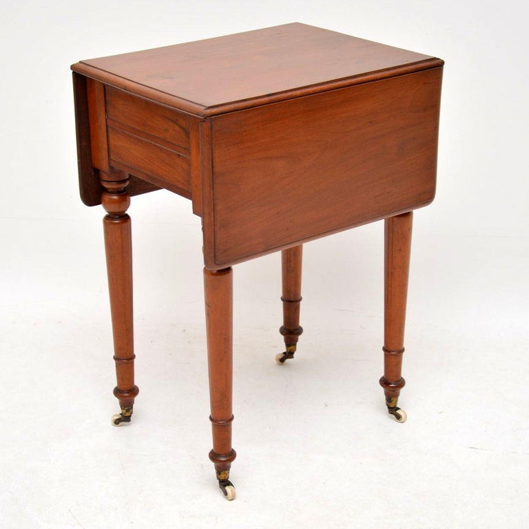 Antique Victorian Mahogany Drop Leaf Side Table at 1stDibs