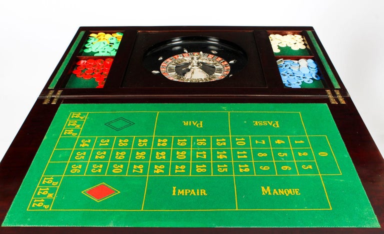 Antique Victorian Mahogany Games Card Roulette Table, 19th Century at ...