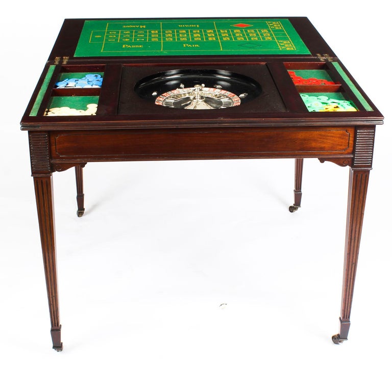 Antique Victorian Mahogany Games Card Roulette Table, 19th Century at ...