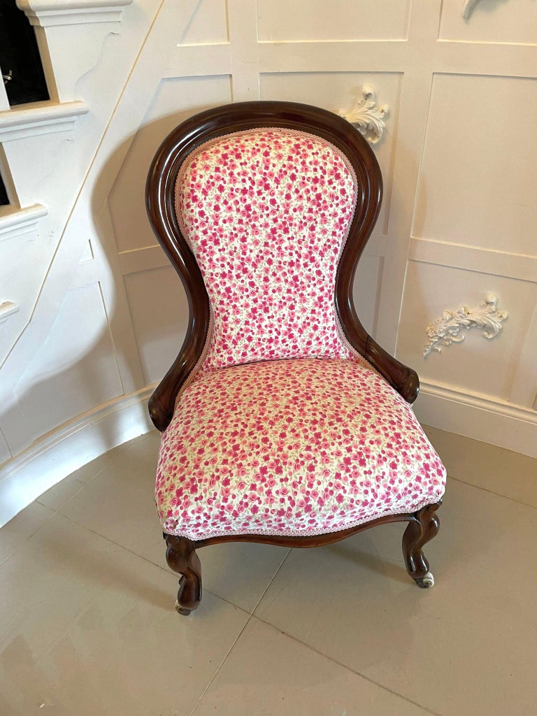 Antique Victorian Mahogany Ladies Chair For Sale at 1stDibs