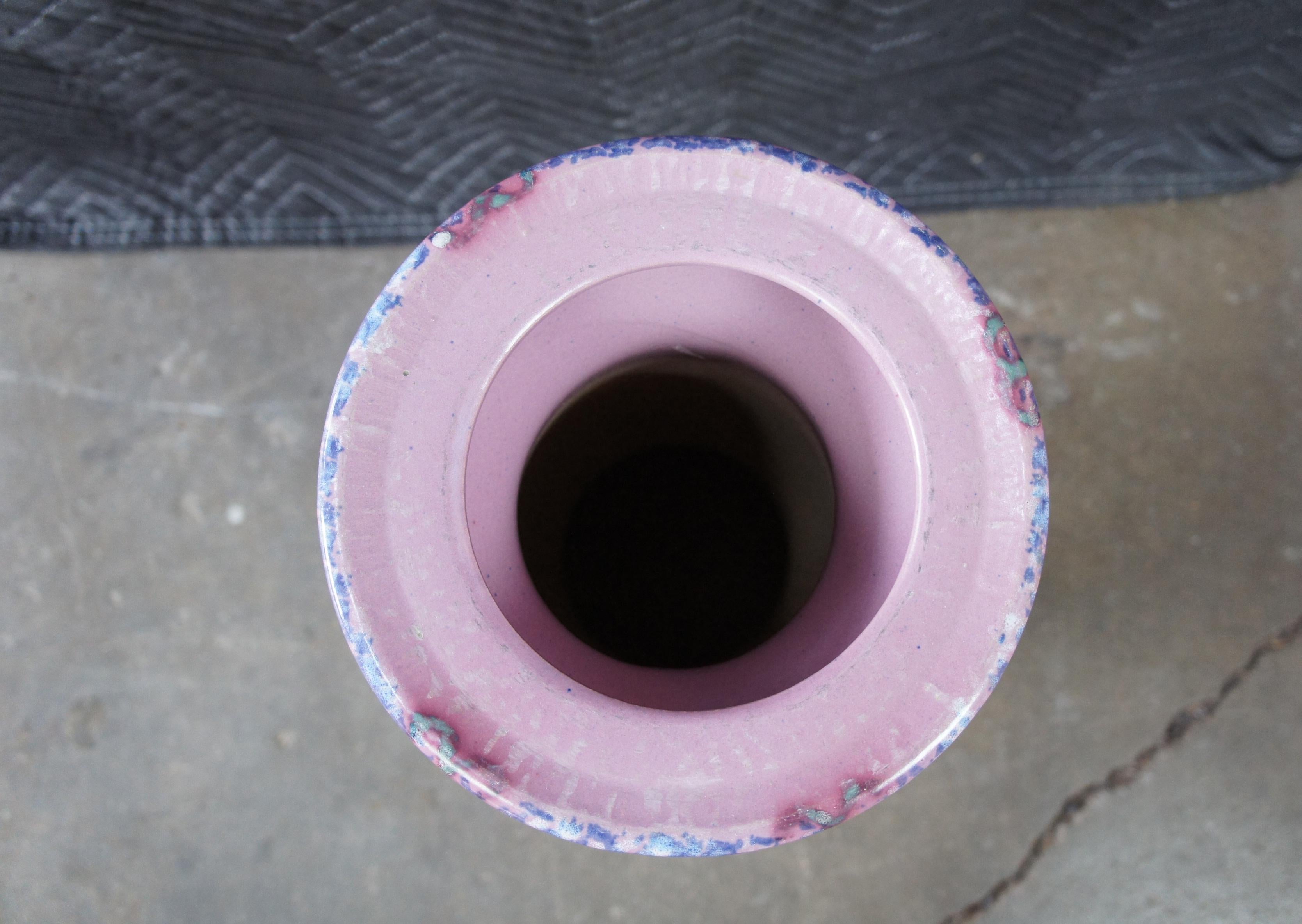 Antique Weller Pottery Juneau Jardiniere Pedestal Planter Purple Glazed ...