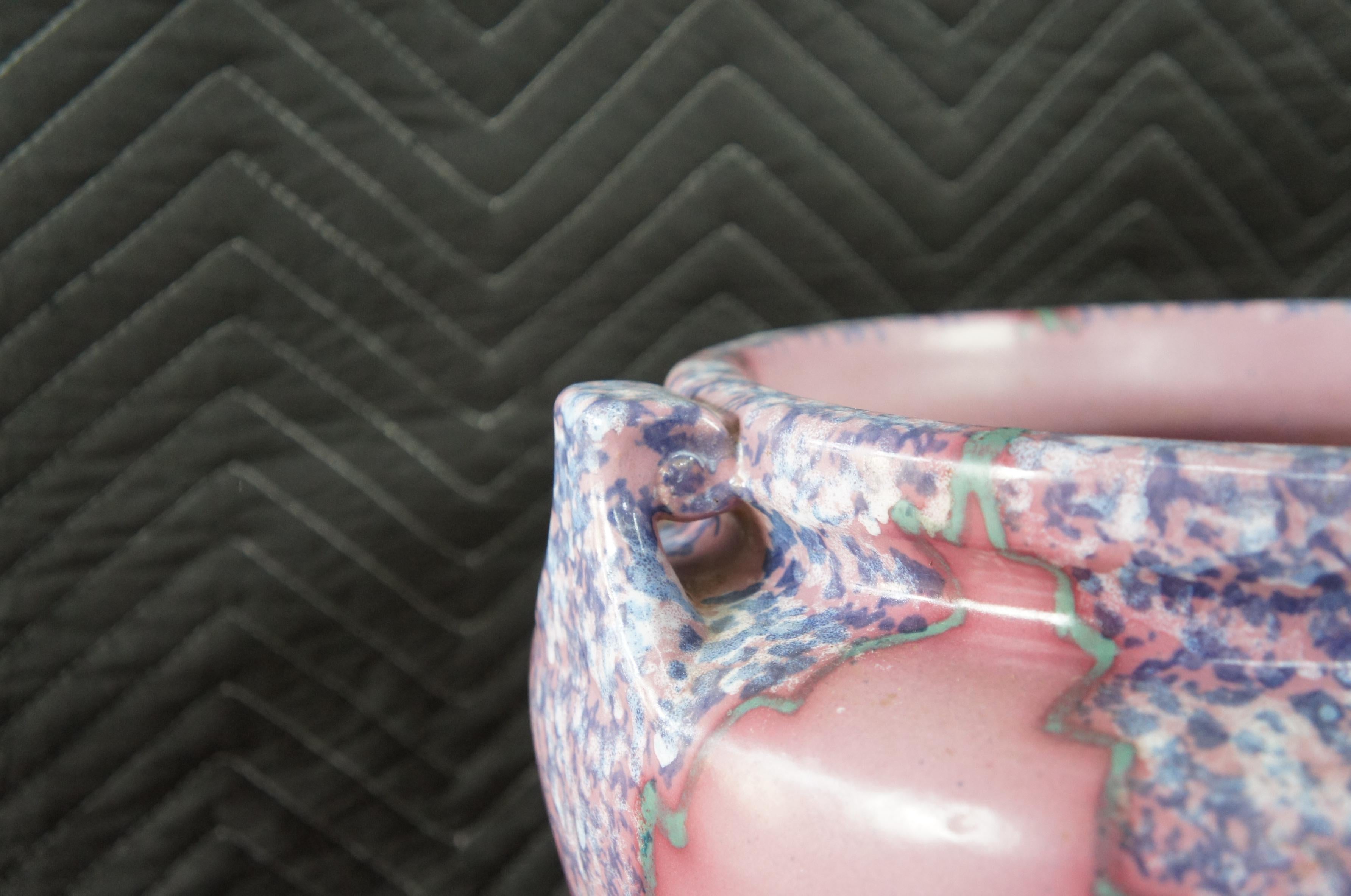 Antique Weller Pottery Juneau Jardiniere Pedestal Planter Purple Glazed ...