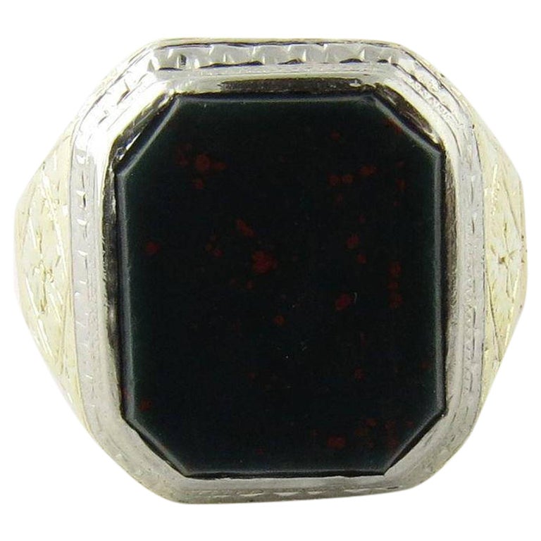 Antique Victorian Men's 14 Karat Gold Bezel Set Bloodstone Ring at ...