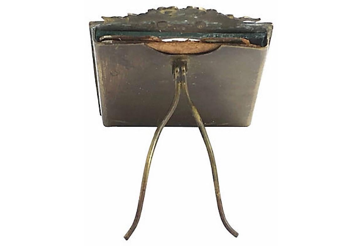 Antique Victorian Miniature Floral Enamel Bronze Picture Frame at 1stDibs