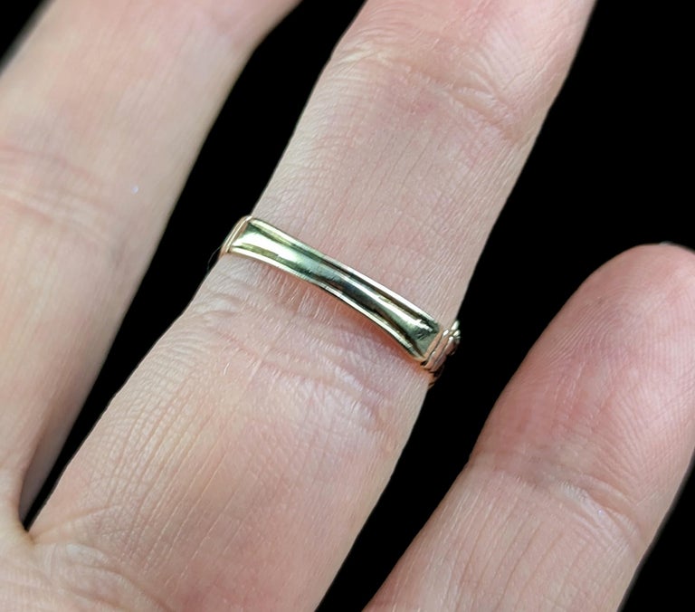 Antique Victorian Mourning Ring, 9k Gold, Split Pearl For Sale at 1stDibs