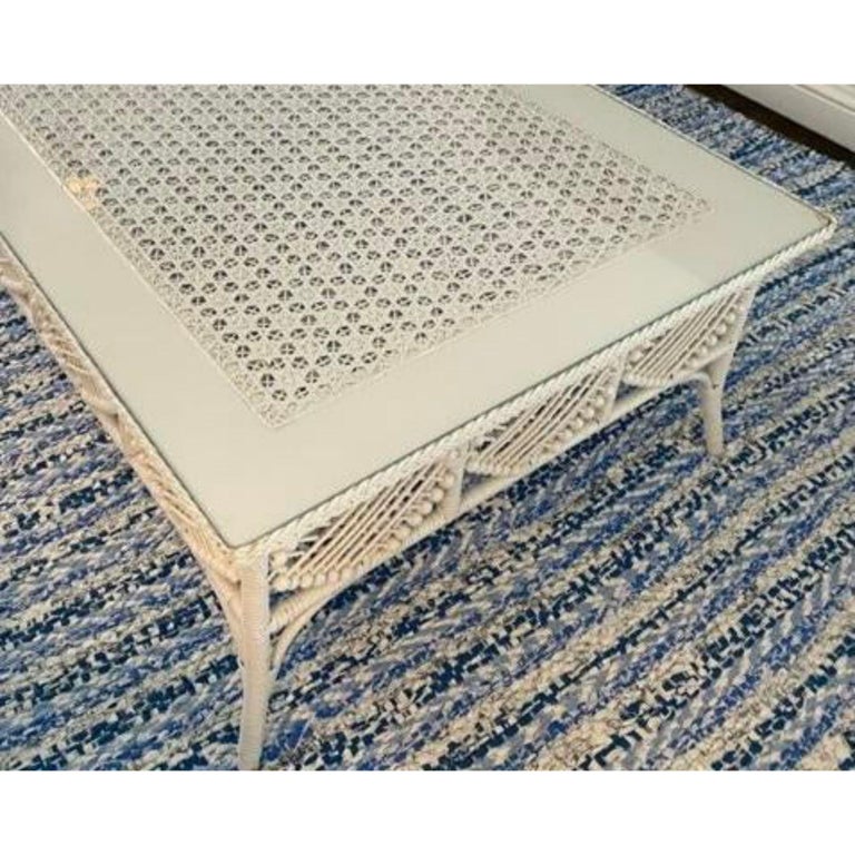 Antique Victorian Nantucket Wicker Coffee Table For Sale at 1stDibs