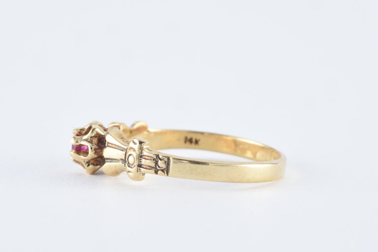 Antique Victorian Natural Red Ruby Engagement Ring For Sale at 1stDibs