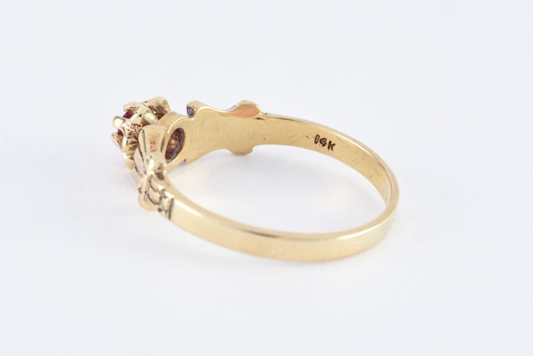 Antique Victorian Natural Red Ruby Engagement Ring For Sale at 1stDibs