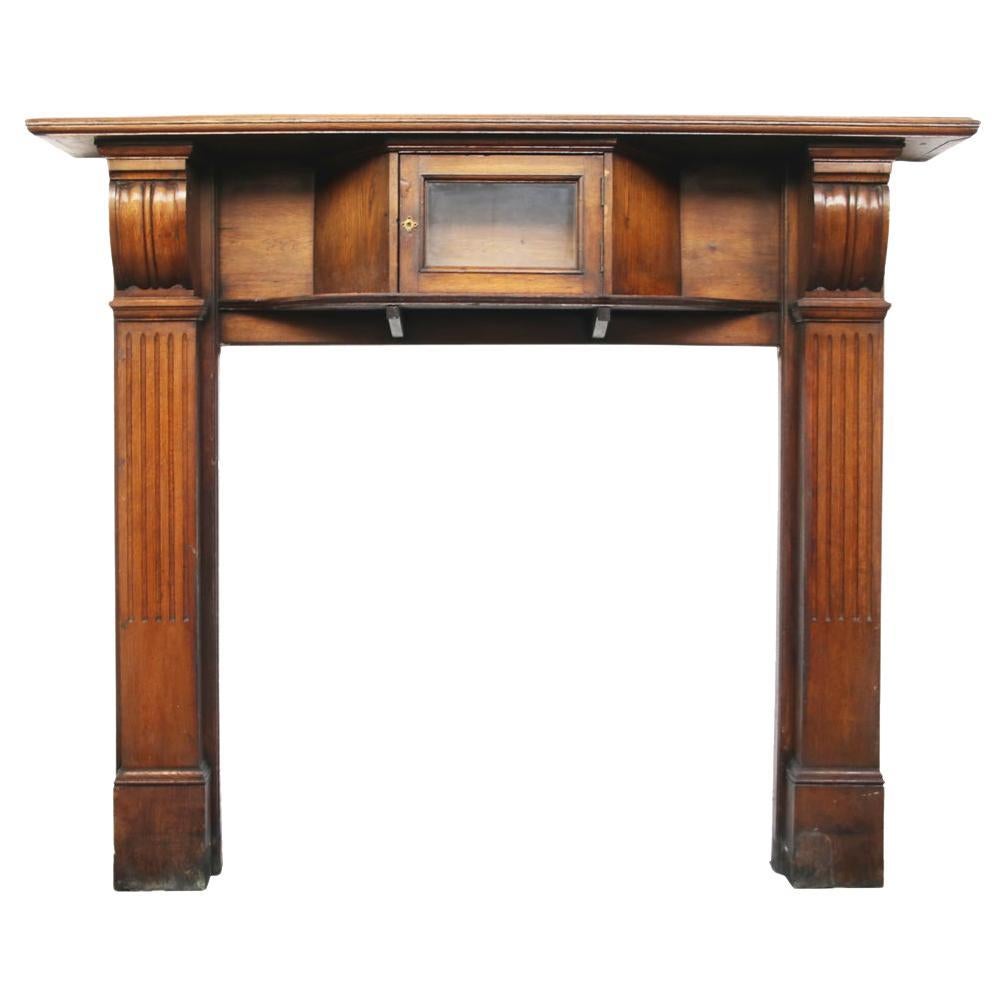 Large and Unusual Antique Late Victorian Carved Oak Fireplace Surround ...