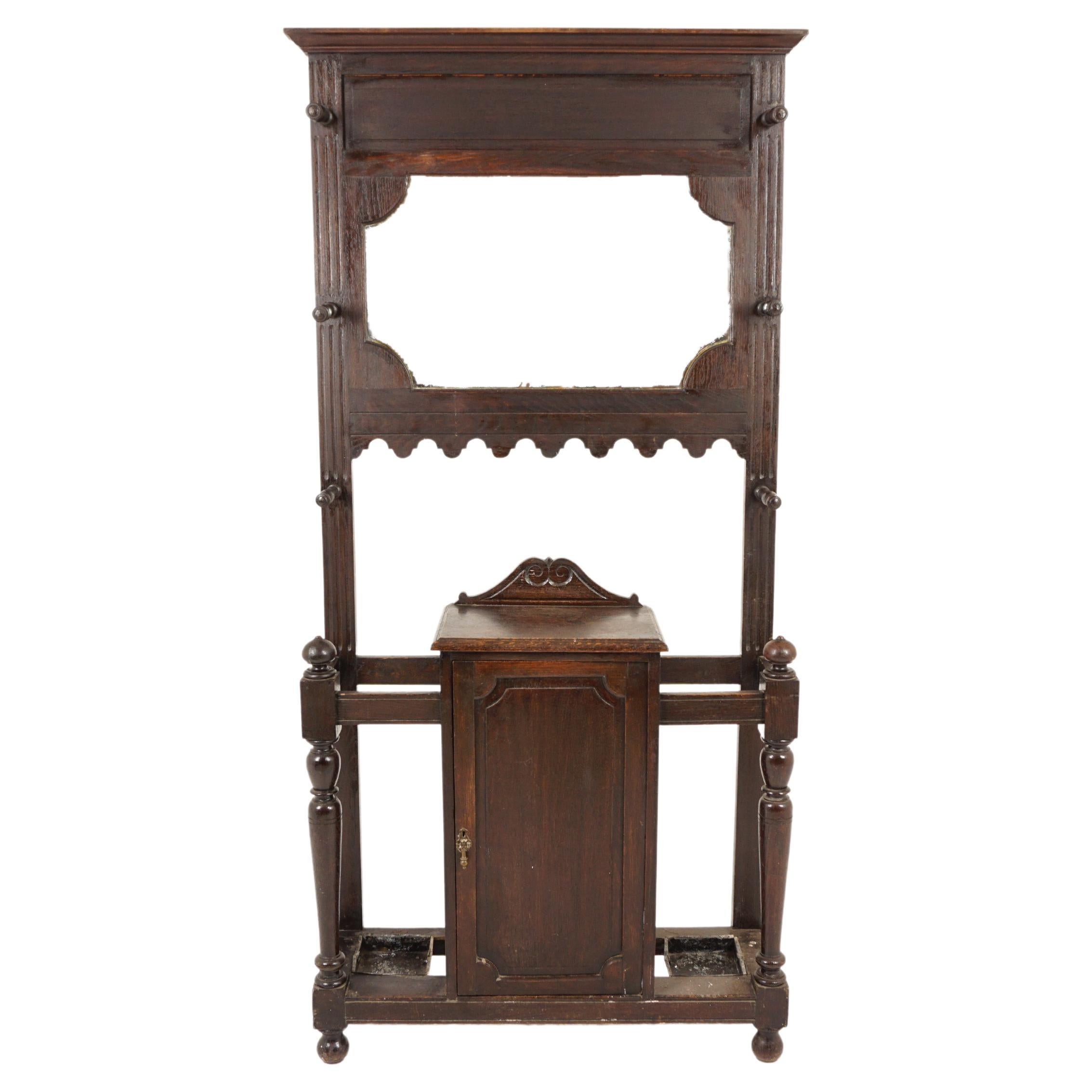 Victorian Oak Coat Stand For Sale at 1stDibs
