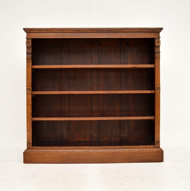 Antique Victorian Oak Open Bookcase at 1stDibs