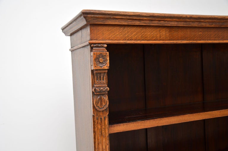Antique Victorian Oak Open Bookcase at 1stDibs