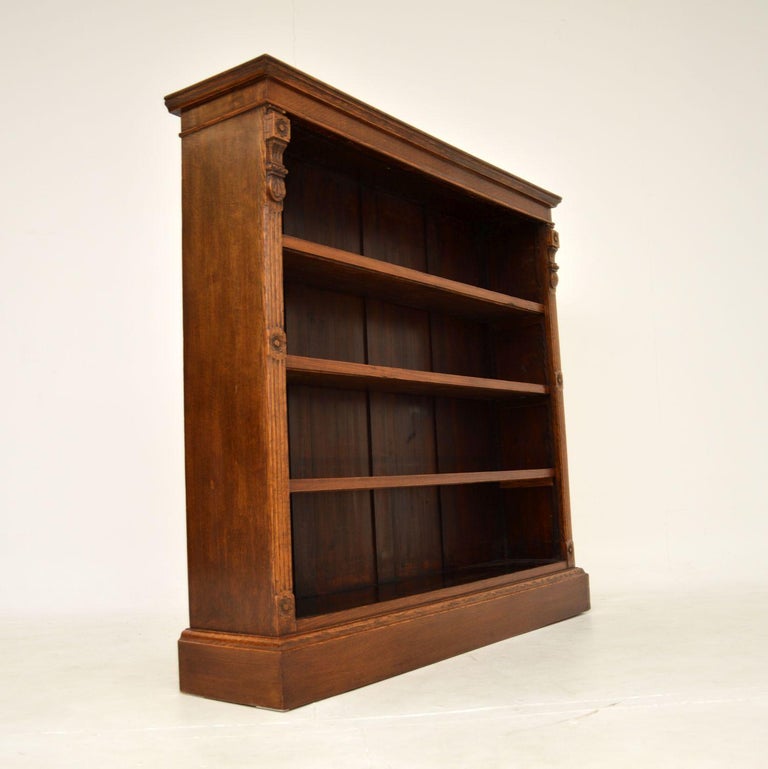 Antique Victorian Oak Open Bookcase at 1stDibs