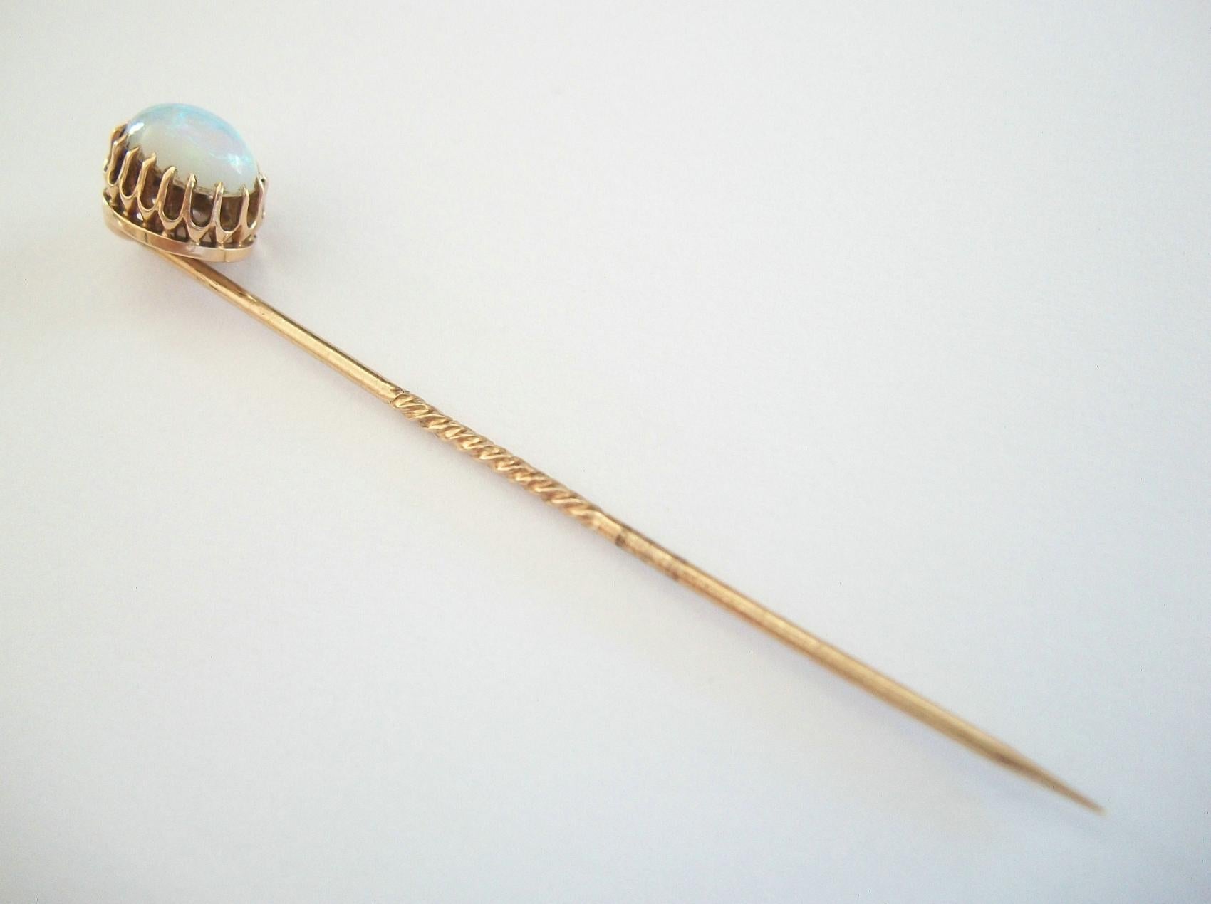 Antique Victorian Opal and 18K Yellow Gold Stick Pin - United Kingdom ...