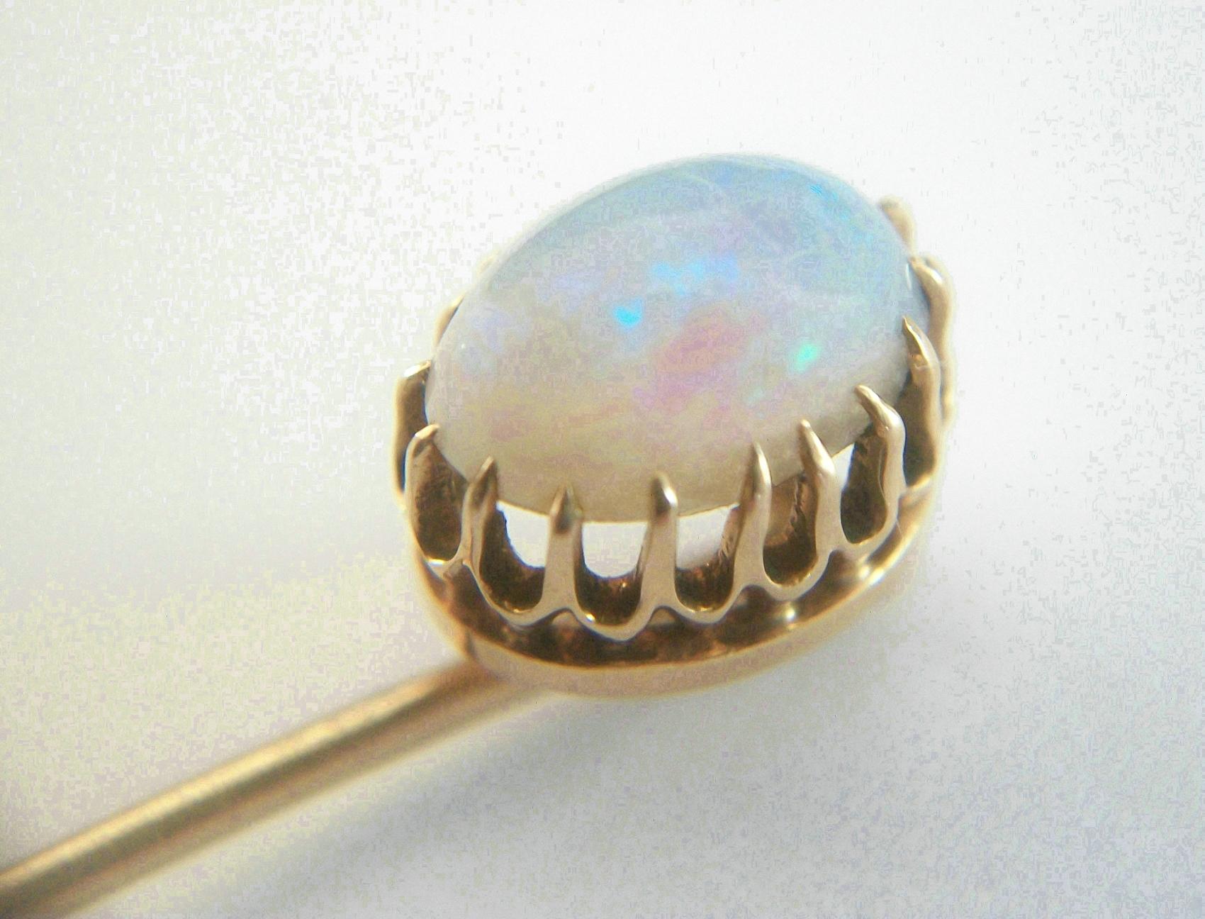 Antique Victorian Opal and 18K Yellow Gold Stick Pin - United Kingdom ...