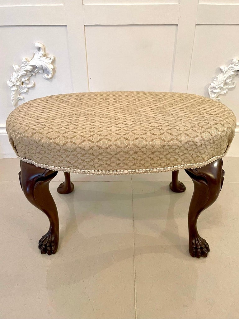 Antique Victorian Oval Shaped Stool For Sale at 1stDibs