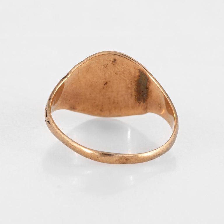 Antique Victorian Oval Signet Ring Letter D 10 Karat Gold JR Wood Fine ...