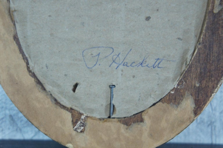 Antique Victorian P. Hackett Americana Watercolor Painting School Boy ...