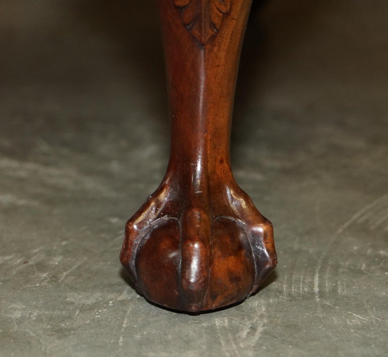 Antique Victorian Pair of Claw and Ball Feet Hand Carved Walnut Club ...