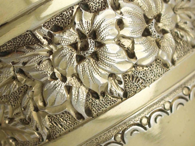 Stephen Smith Antique Victorian Pair of Sterling Silver Gilt Goblets ...