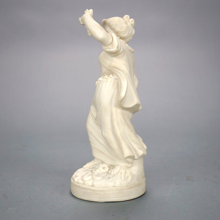 Antique Victorian Parian Statue of a Classical Young Woman with Grapes ...